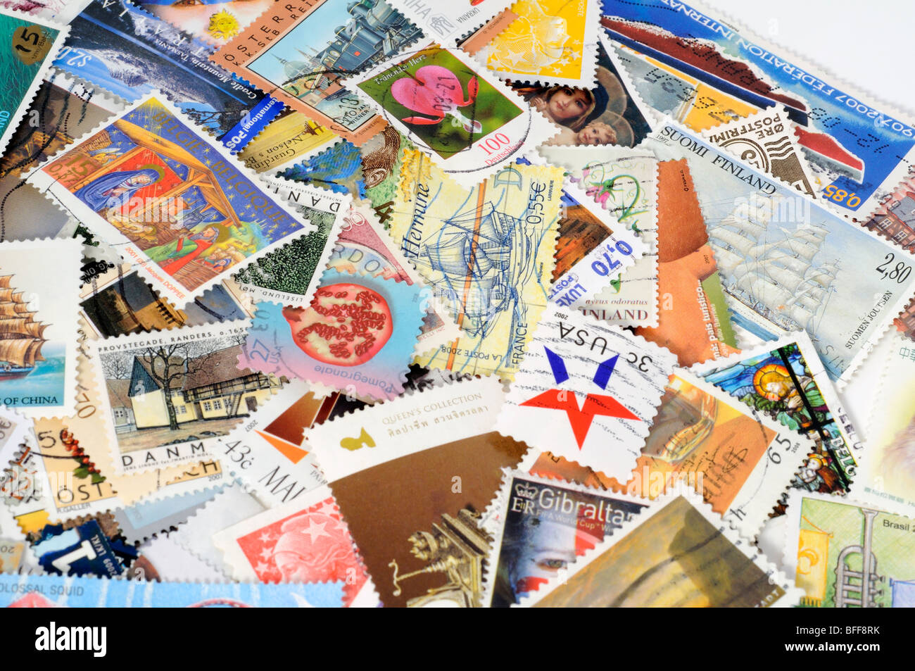 Assortment of postage stamps Stock Photo - Alamy