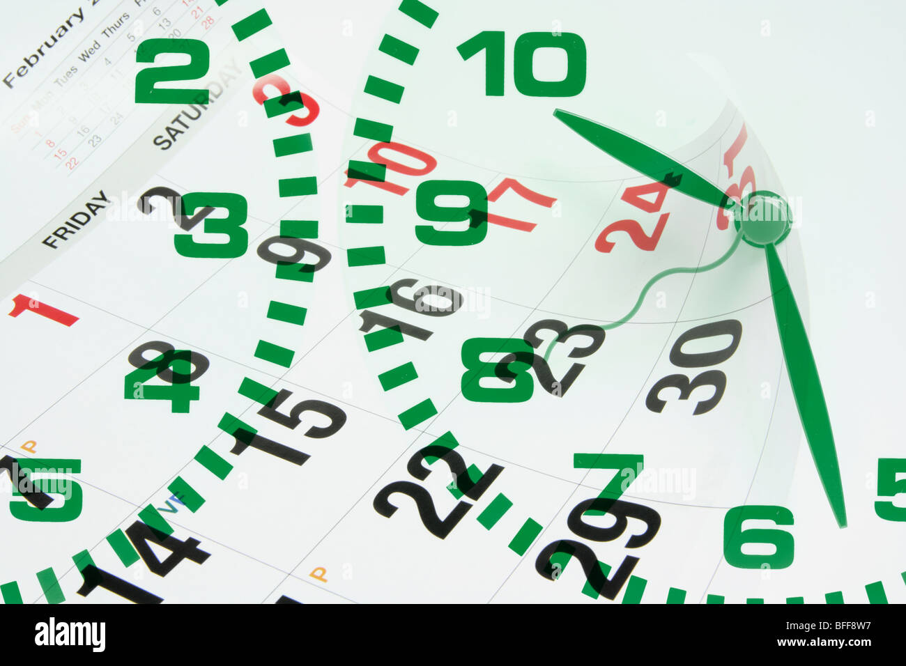 Clock and Calendar Stock Photo - Alamy