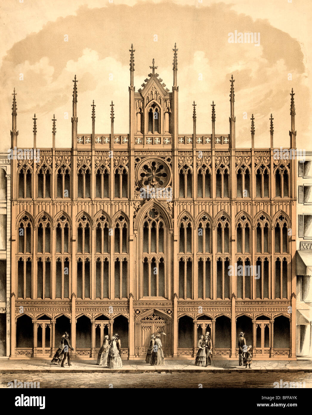 The new Masonic Hall, Philadelphia, Pennsylvania 1855 Stock Photo - Alamy