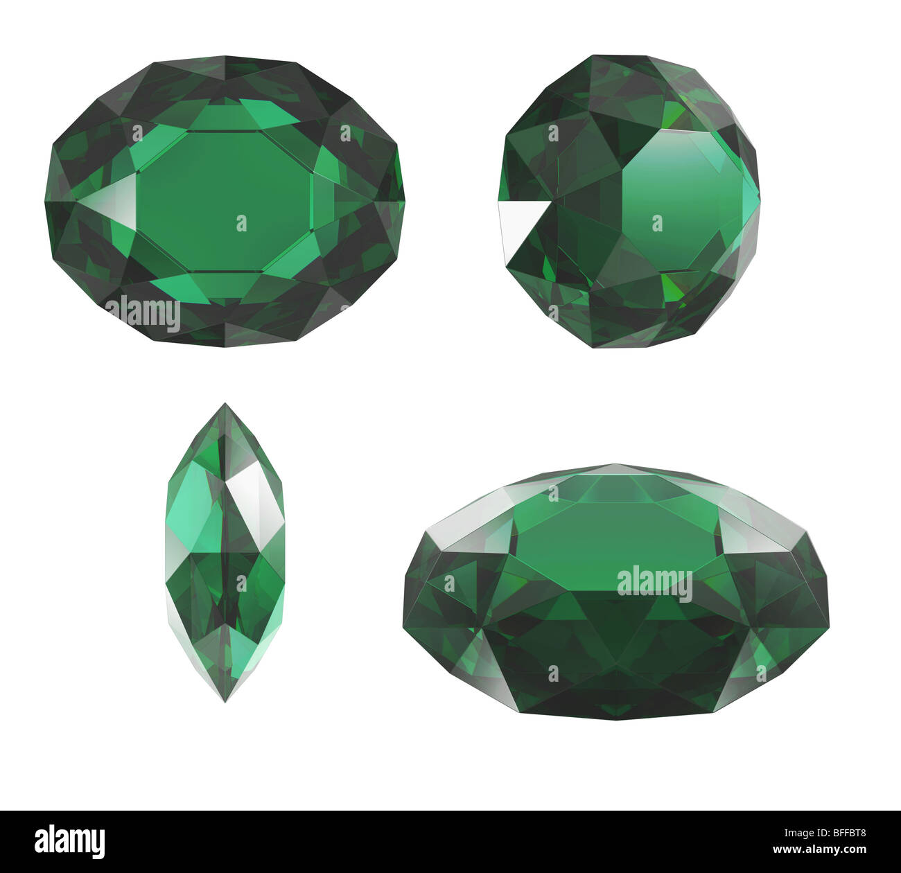 Emerald diamond cut isolated with clipping path Stock Photo - Alamy