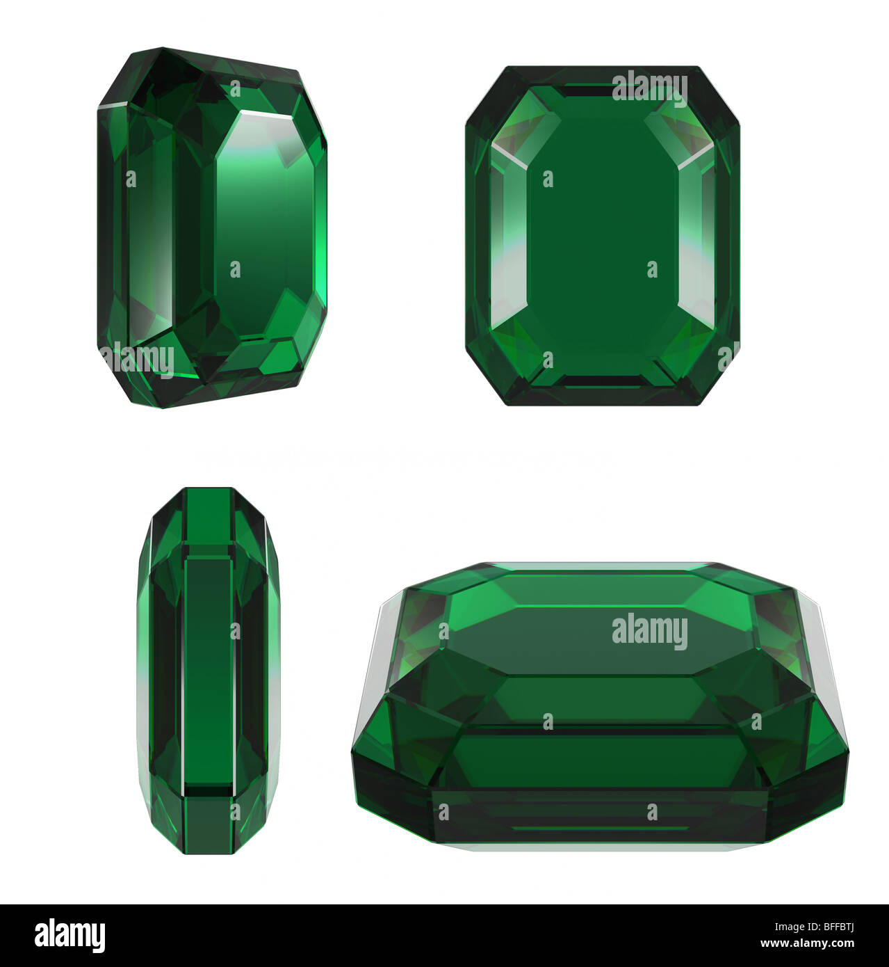 Emerald classic cut different view isolated Stock Photo - Alamy