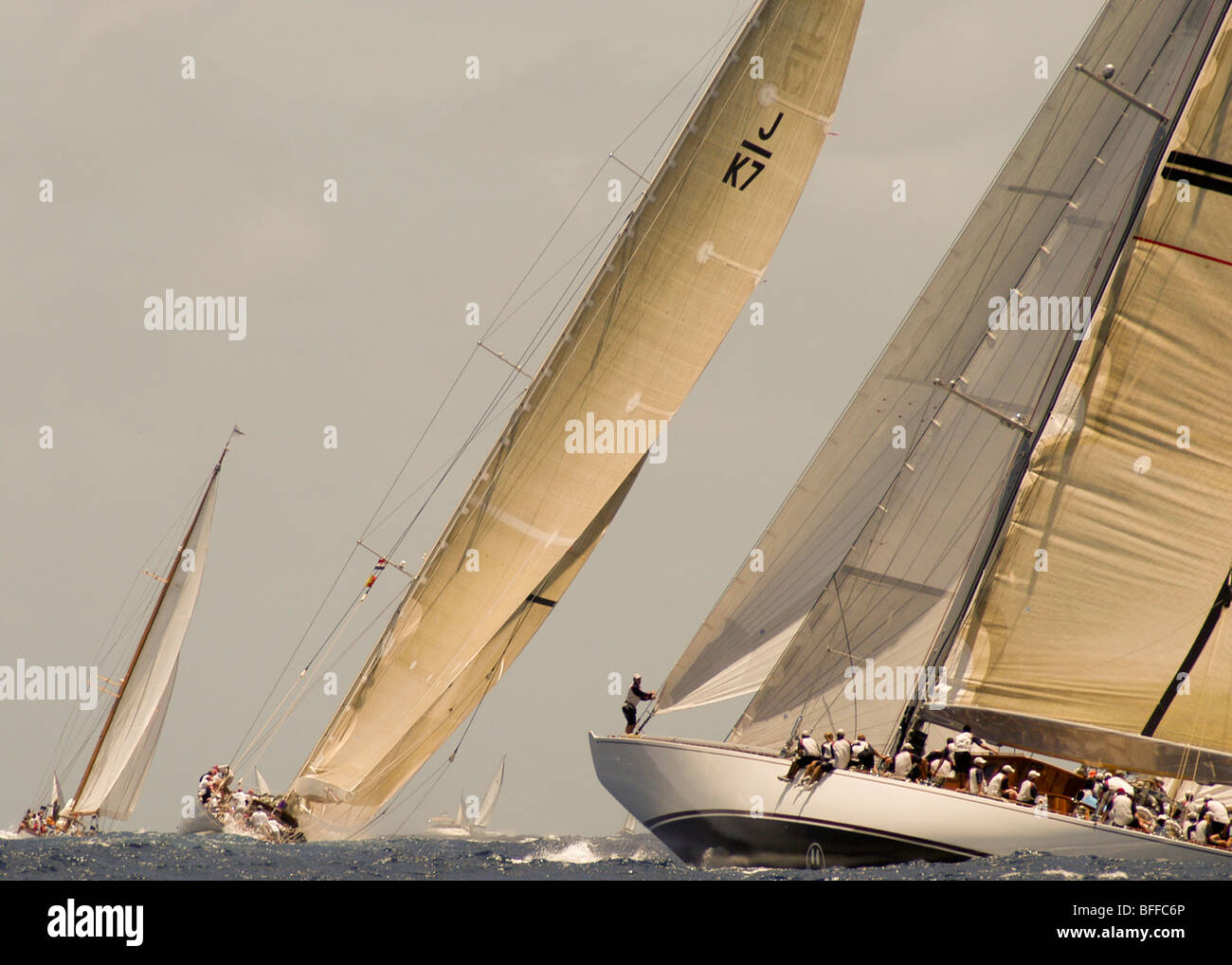 The J Class Velsheda and Ranger Compete in the Antigua Classic Yacht ...
