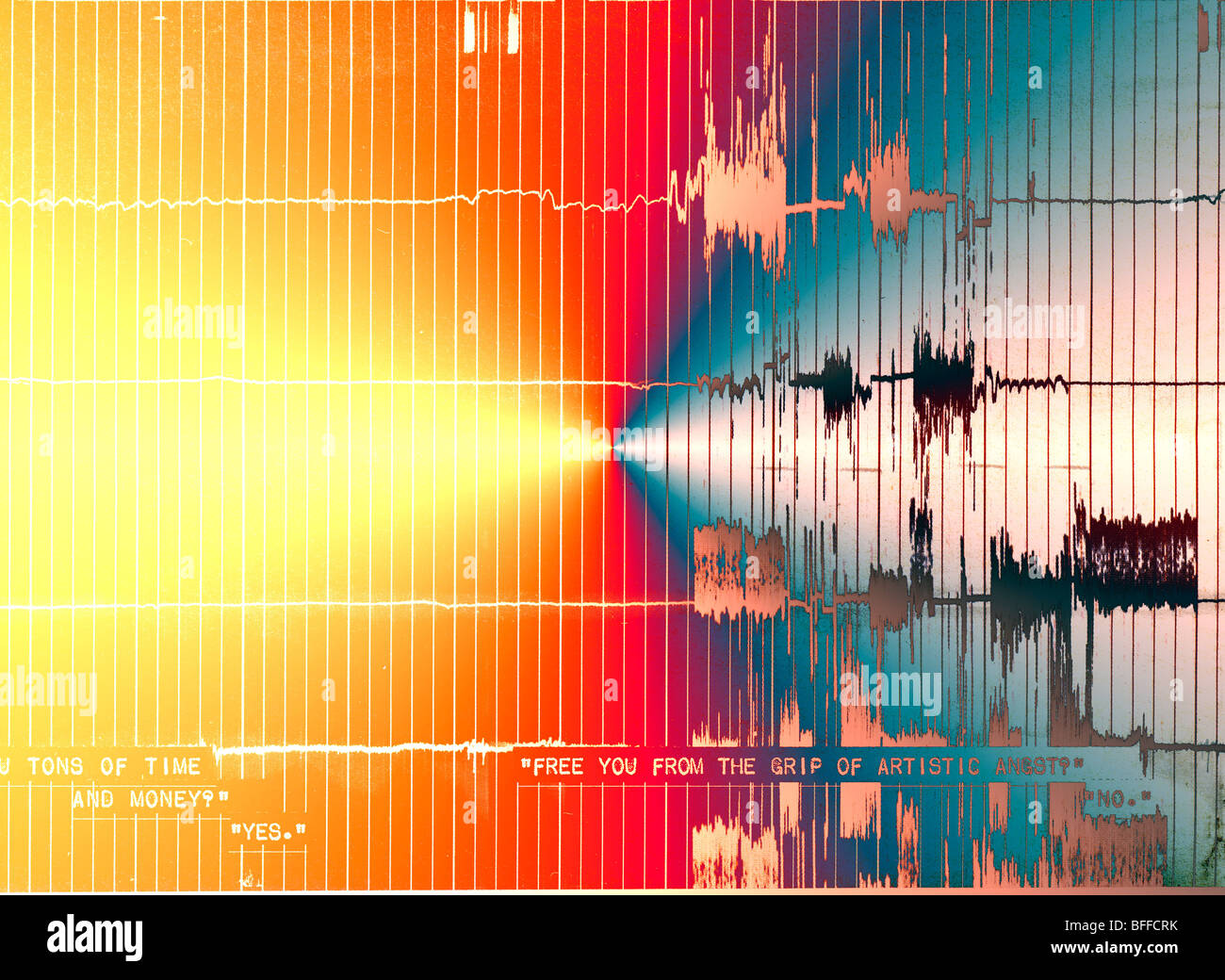 Computer enhanced image of audio waves Stock Photo - Alamy