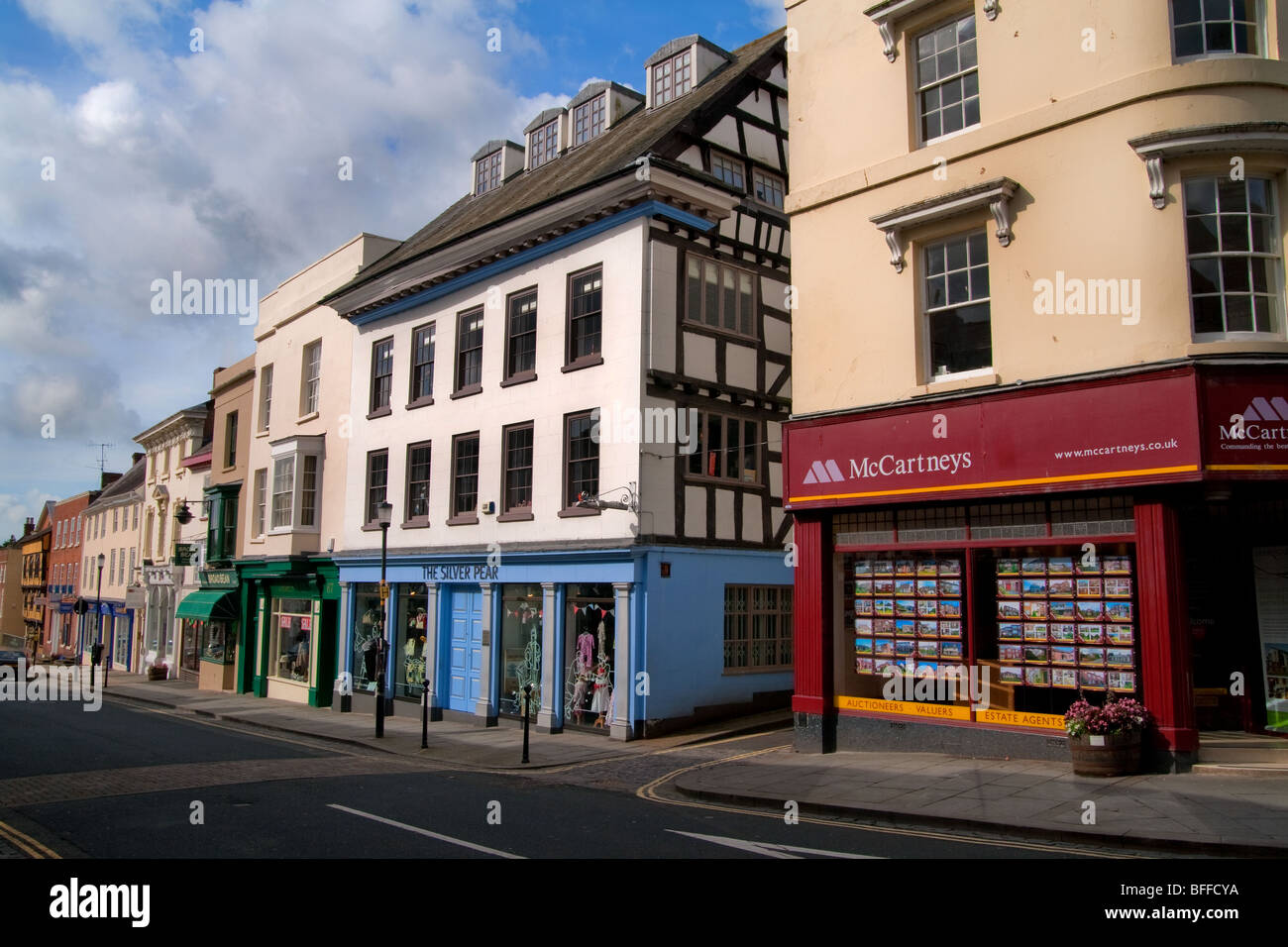 Ludlow Town Centre looking towards Castle Square, Ludlow, Shropshire ...
