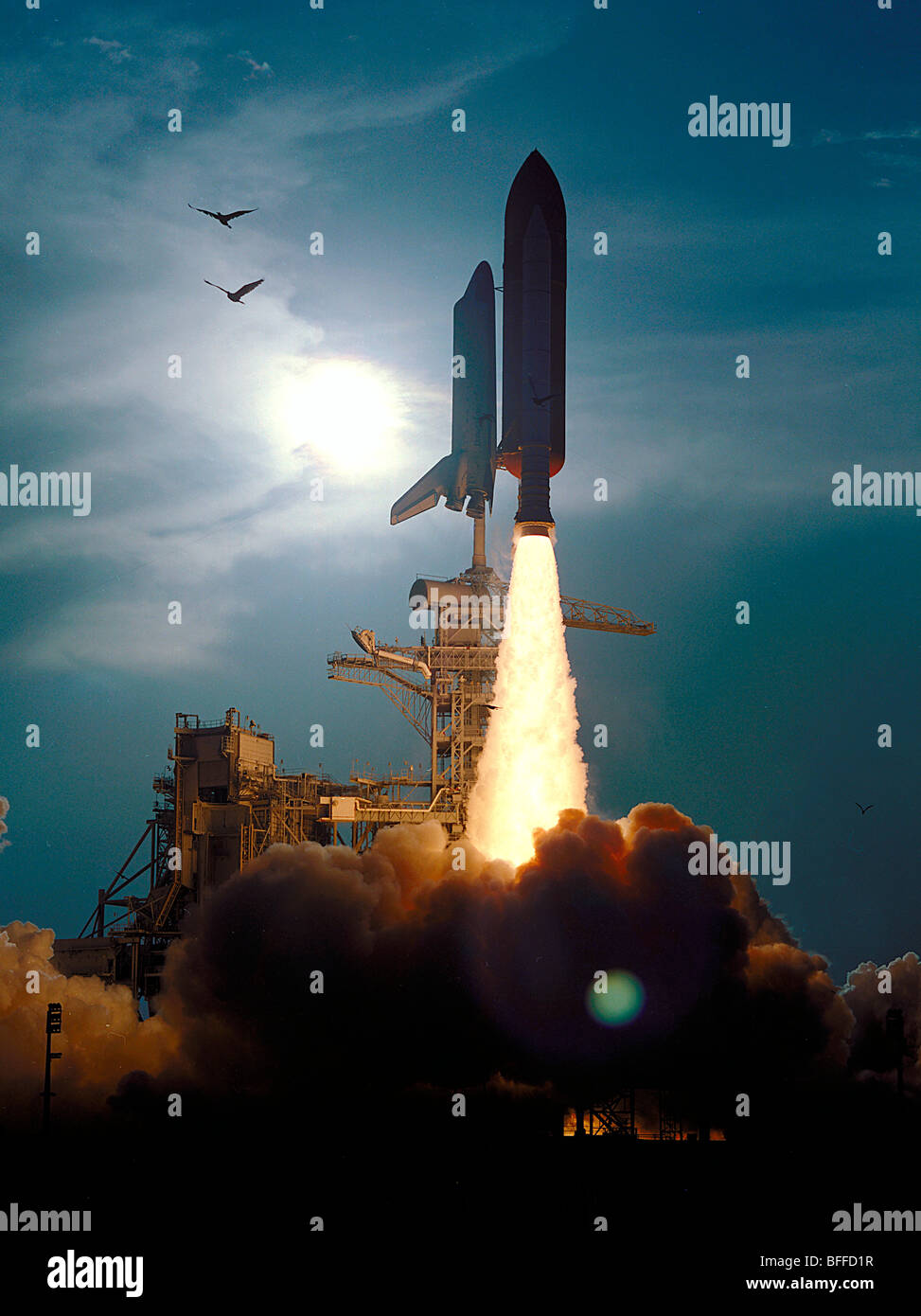 Space Shuttle Night Launch Wallpaper