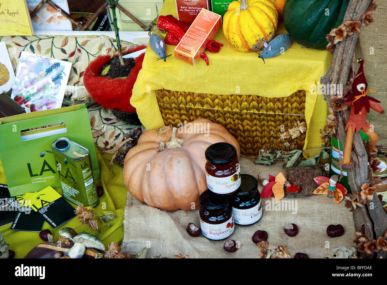 Window display in a shop in Forest Row East Sussex Stock Photo - Alamy