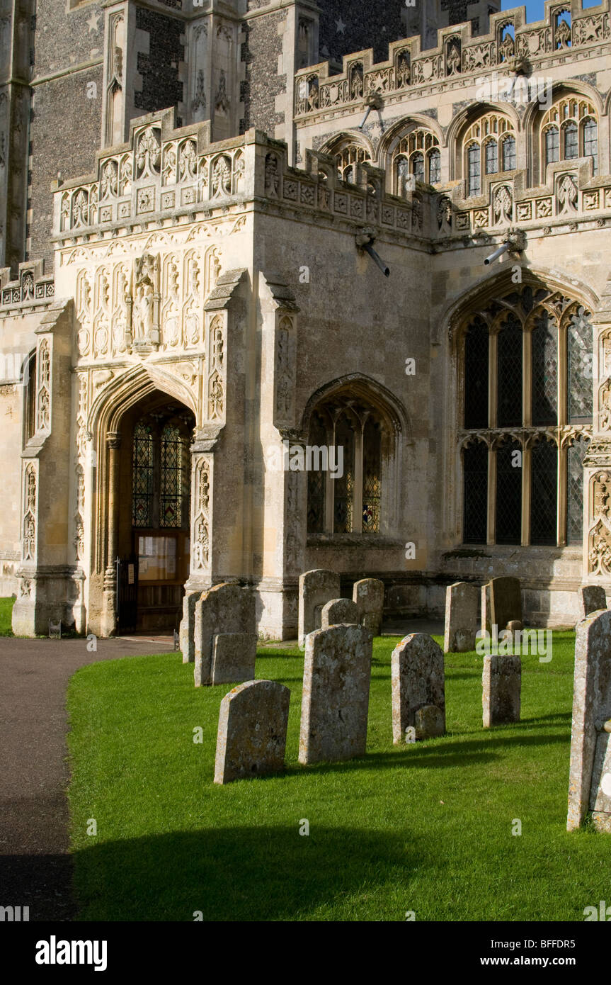 The entrance to St Peter and St Paul's church in Lavenham, Suffolk ...