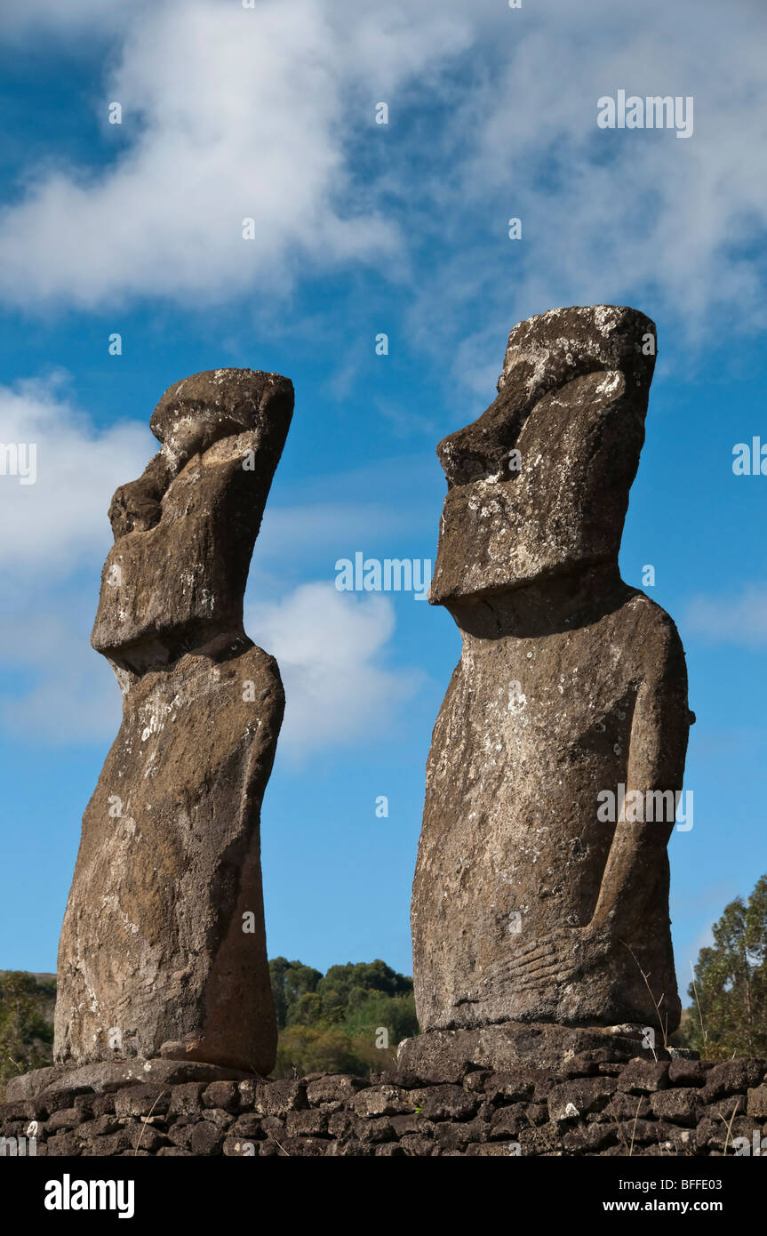 Easter Island Moai Statues at the Ahu Akivi Site Stock Photo - Alamy