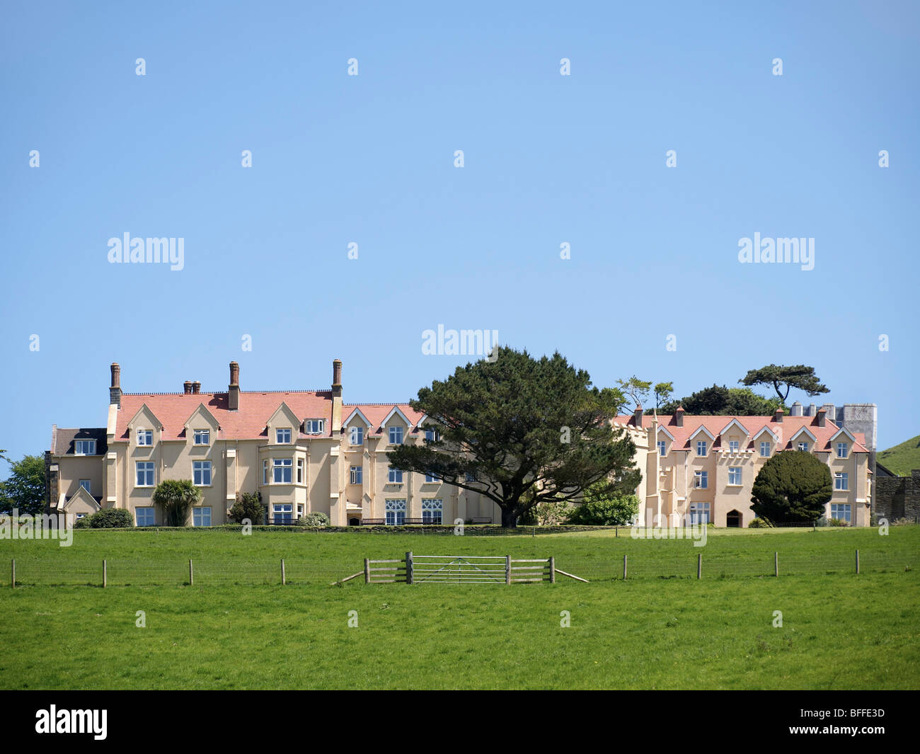 The exterior of a Stately Home. lee abbey lynton devon Stock Photo - Alamy