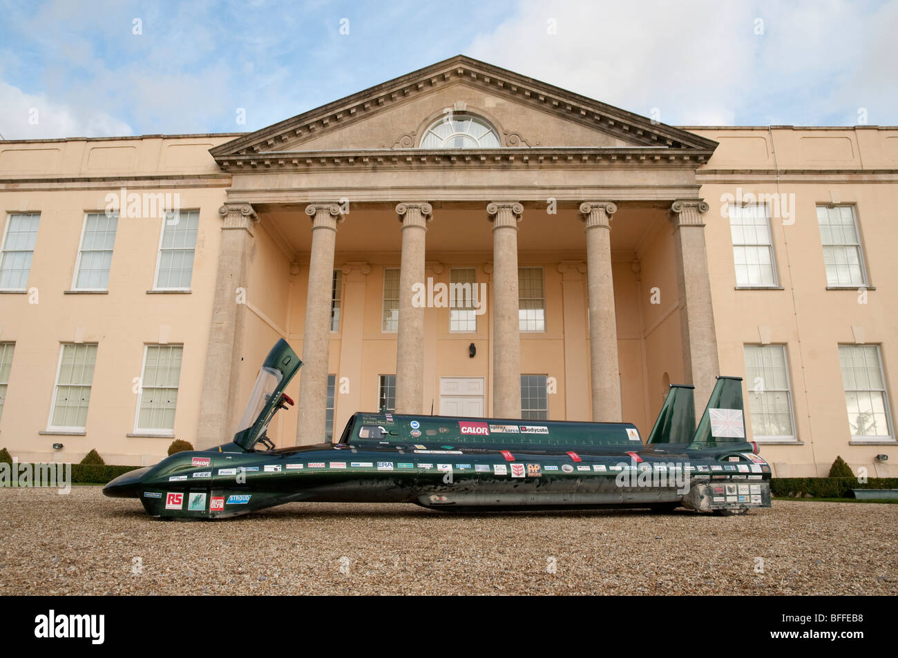 Inspiration World steam Land Speed Record car outside Newtown Park ...