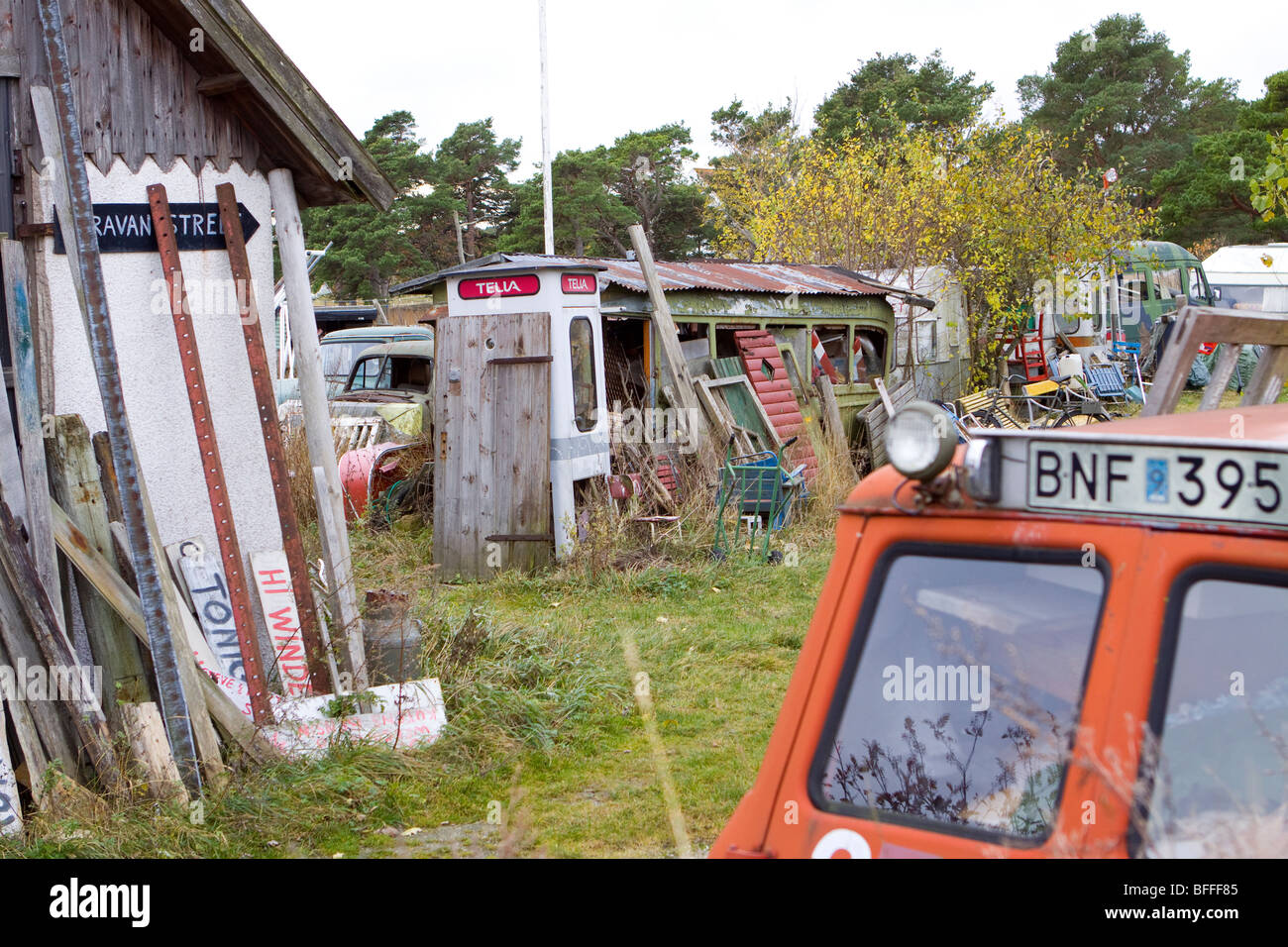 Old sign on junkyard Stock Photo - Alamy