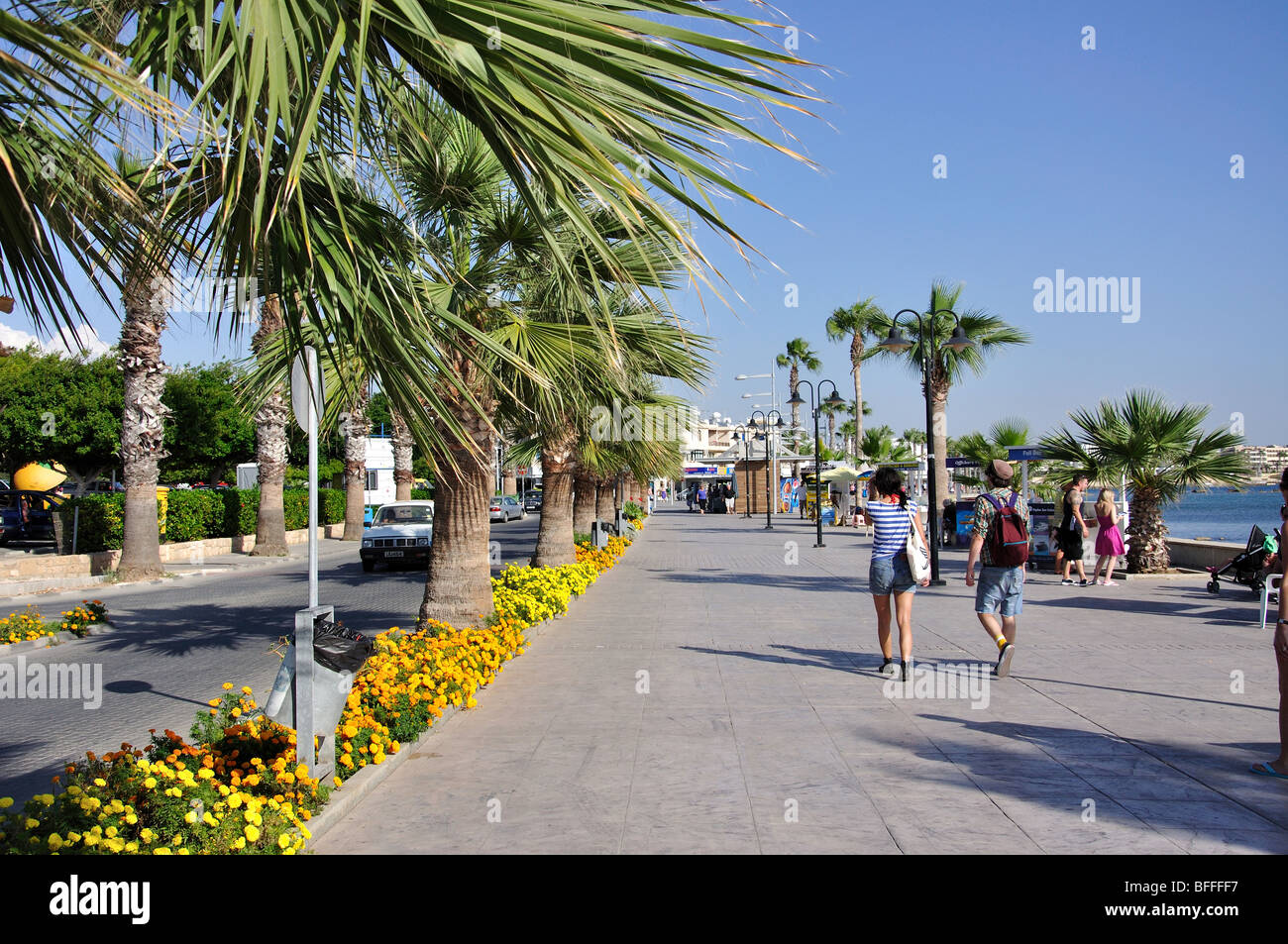 Seafront promenade, Pafos, Pafos District, Cyprus Stock Photo - Alamy