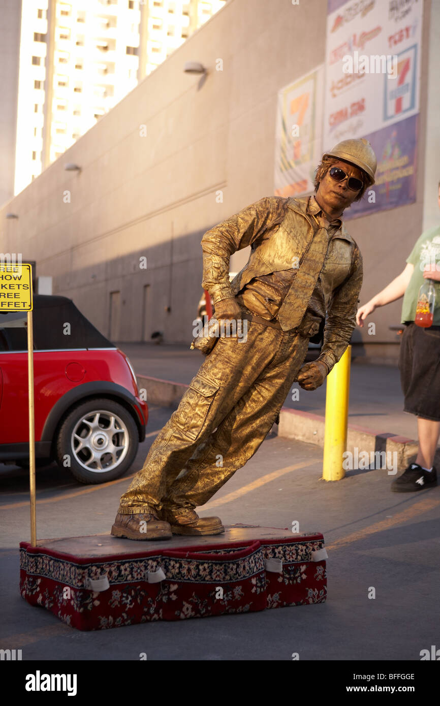 Painted man portrait - Street actor in Las Vegas Stock Photo - Alamy