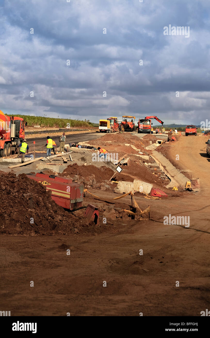 Construction of a new road through a cane field Stock Photo - Alamy