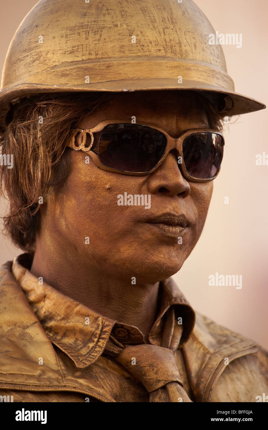 Painted man portrait - Street actor in Las Vegas Stock Photo - Alamy