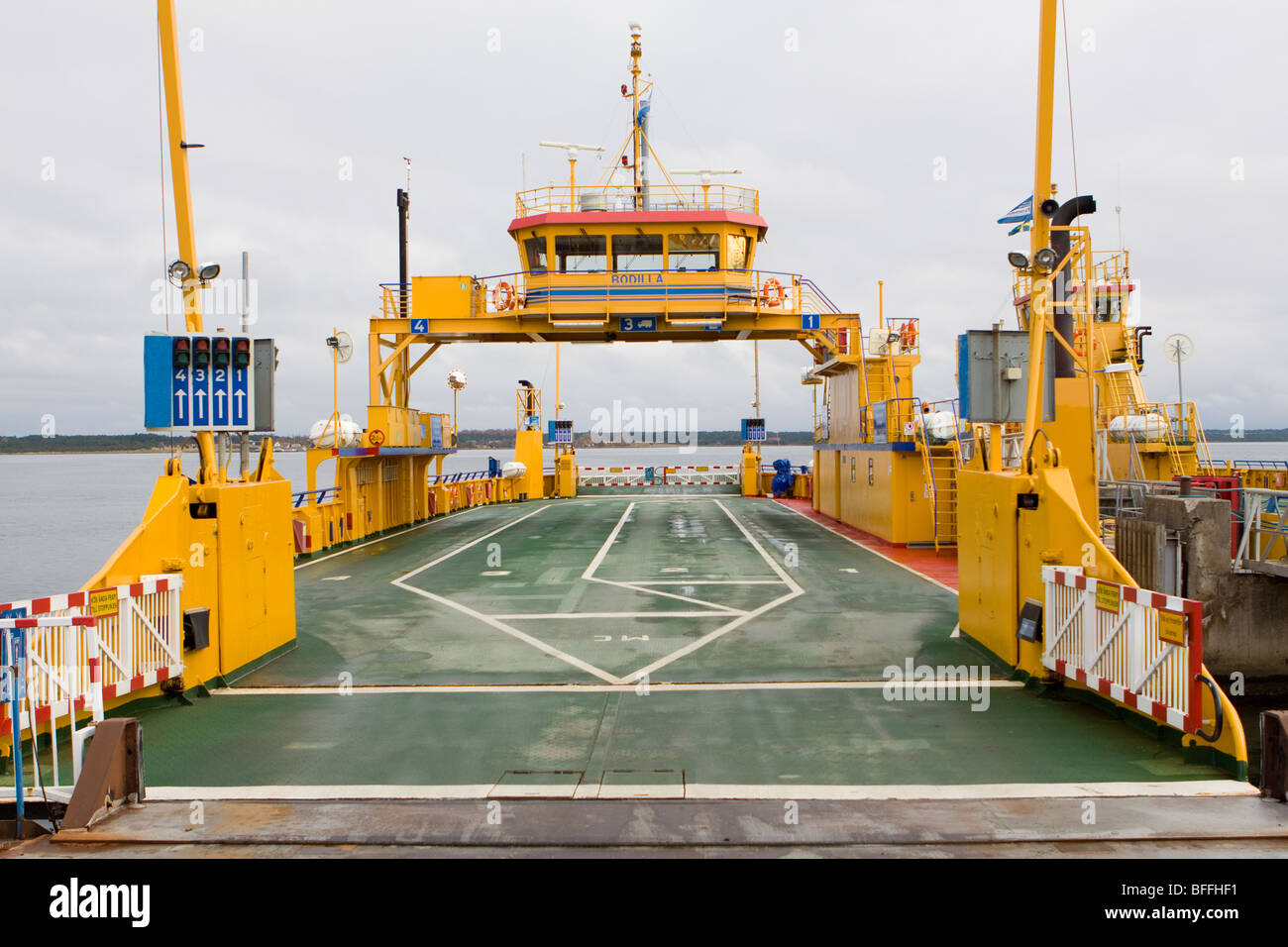 Empty car ferry Stock Photo - Alamy