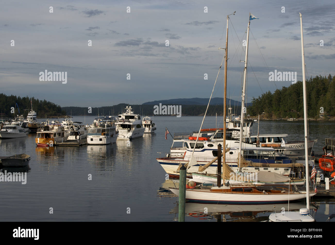Calm Harbor and marina Stock Photo - Alamy