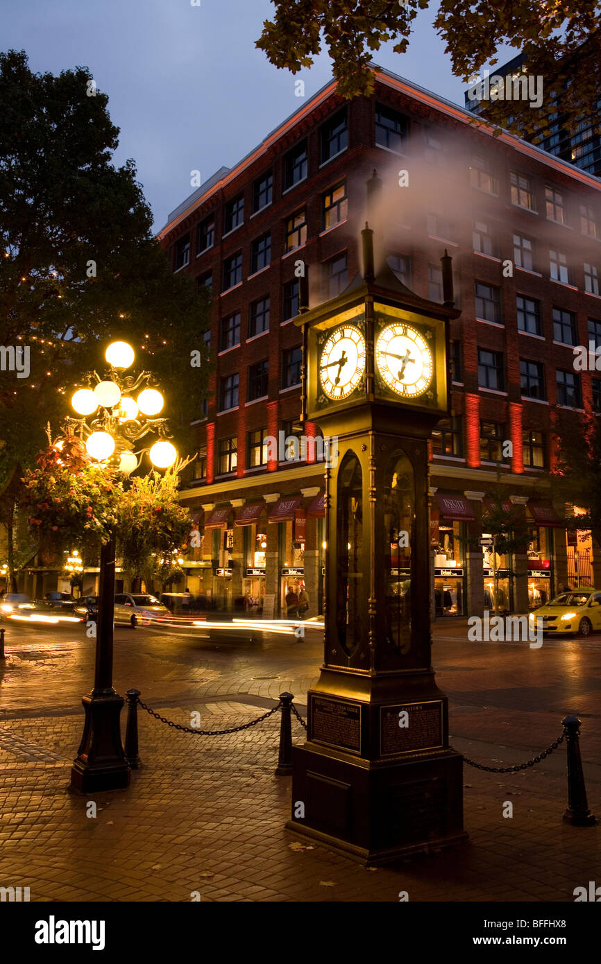 The Famous Steam Clock in Vancouver B.C. at sunset Stock Photo - Alamy