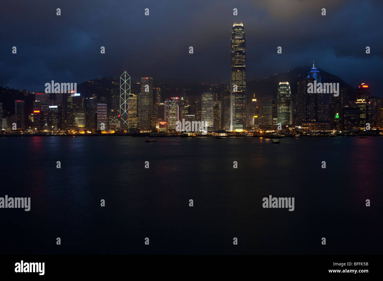 Hong Kong's evening skyline from Tsim Sha Tsui Stock Photo - Alamy