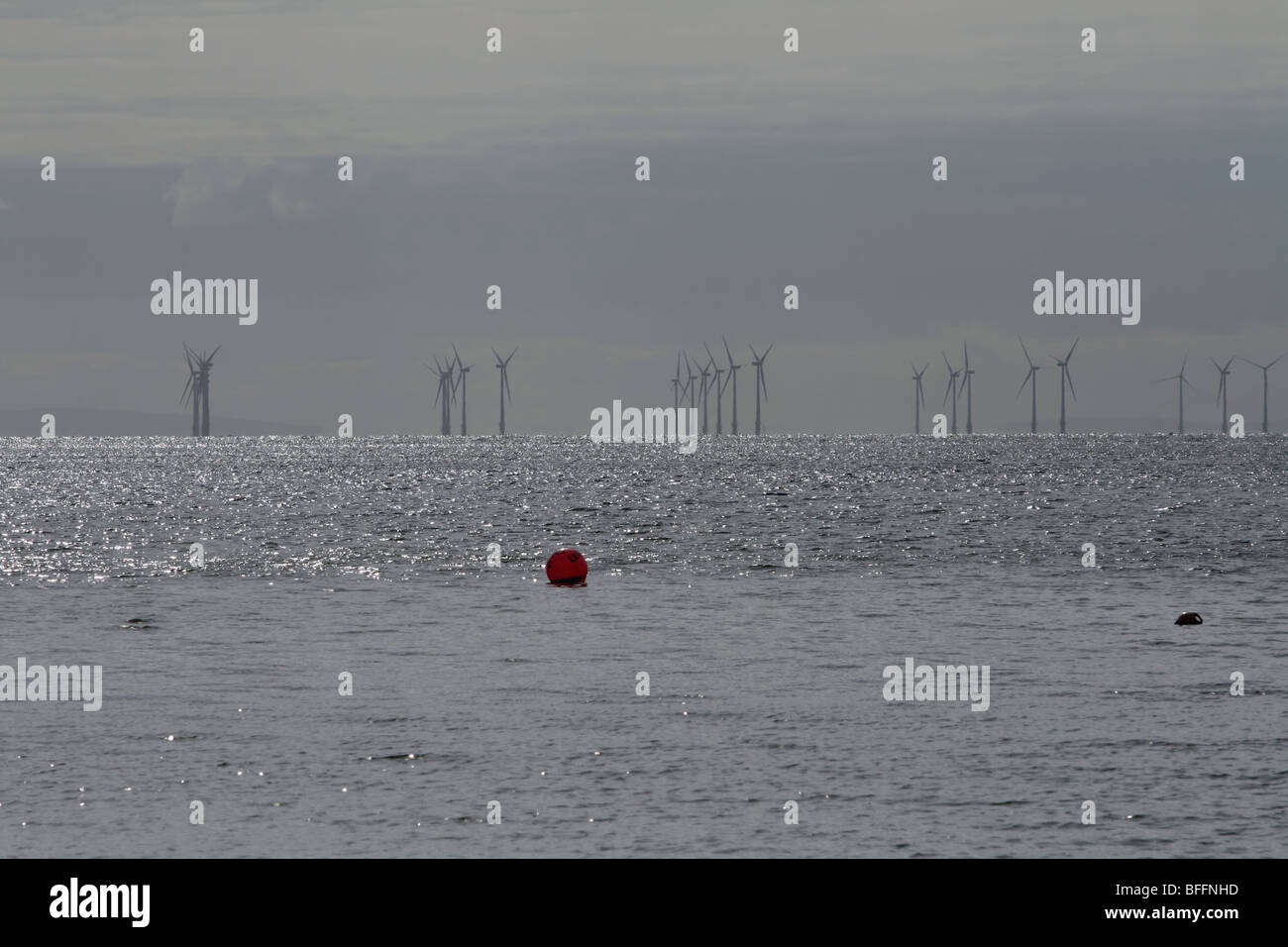 Robin Rigg offshore wind farm in Solway firth Scotland Stock Photo - Alamy