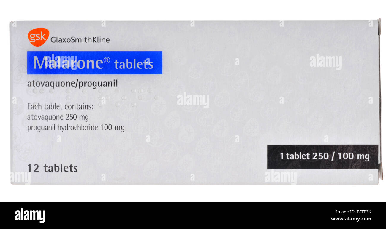 Malarone, anti malaria tablets, Malarone on “white background” Stock ...