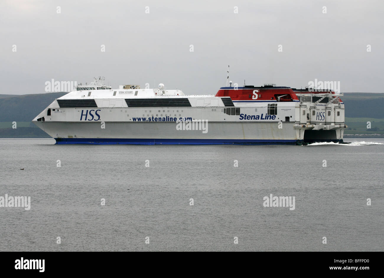 Stena Voyager high speed car ferry in Loch Ryan near Stranraer Scotland ...