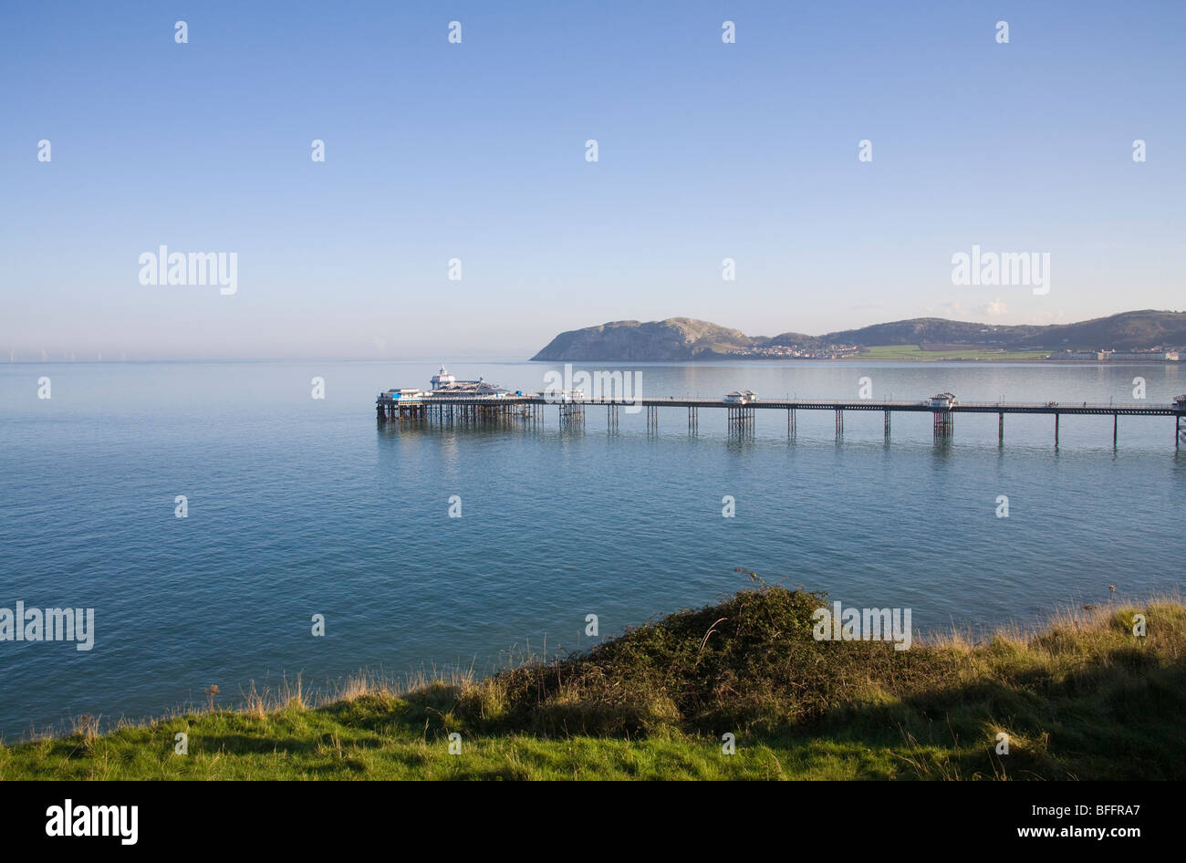 Llandudno North Wales UK November The long Victorian pier stretches out ...