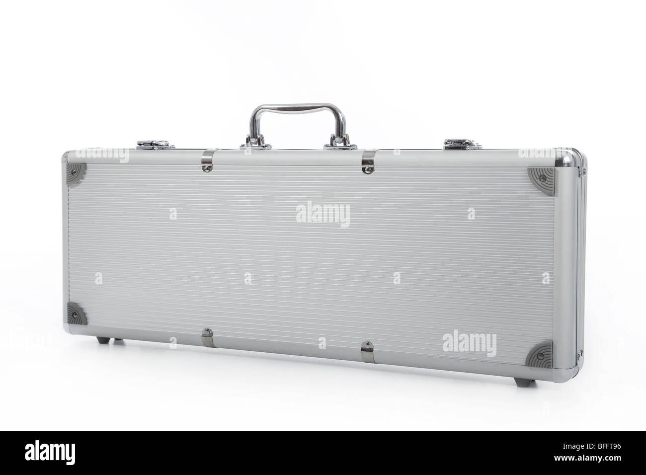 Cutout of a metal secure briefcase on white background Stock Photo - Alamy