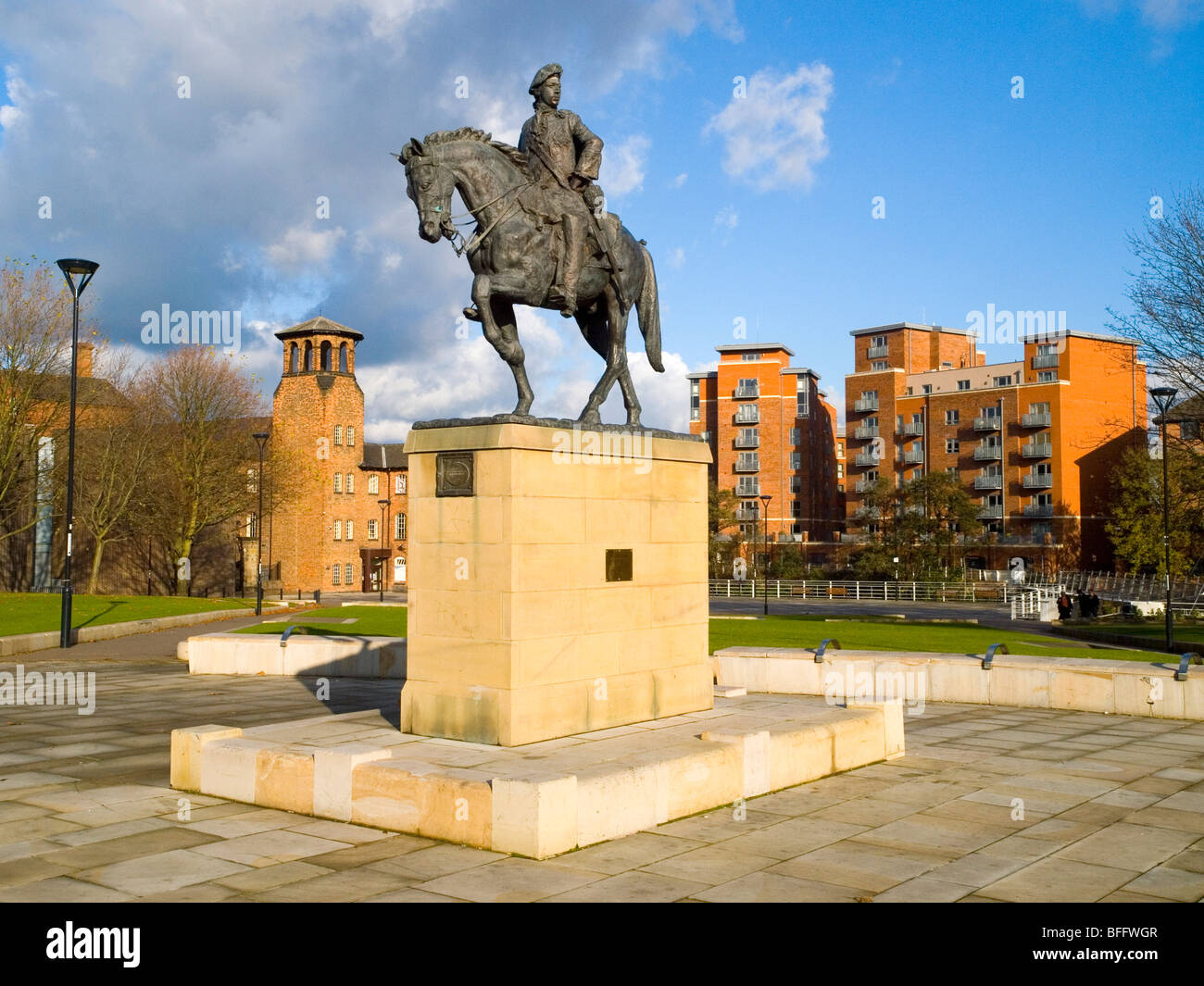 A statue of Bonnie Prince Charlie in Derby City Centre, Derbyshire ...