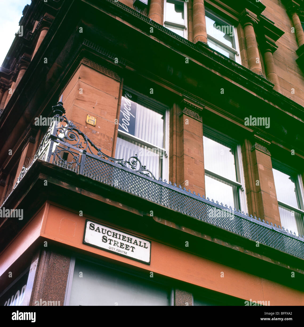 Sauchiehall Street sign on the side of a historical building Glasgow ...