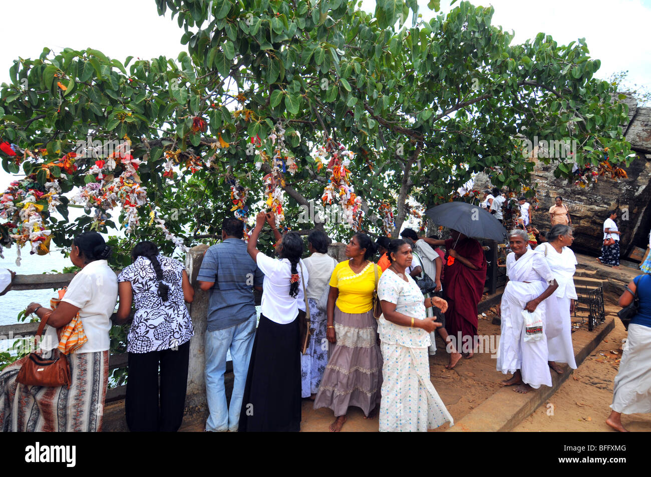 Offerings are made at Koneswaram temple, Swami Rock, Trincomalee, Sri ...