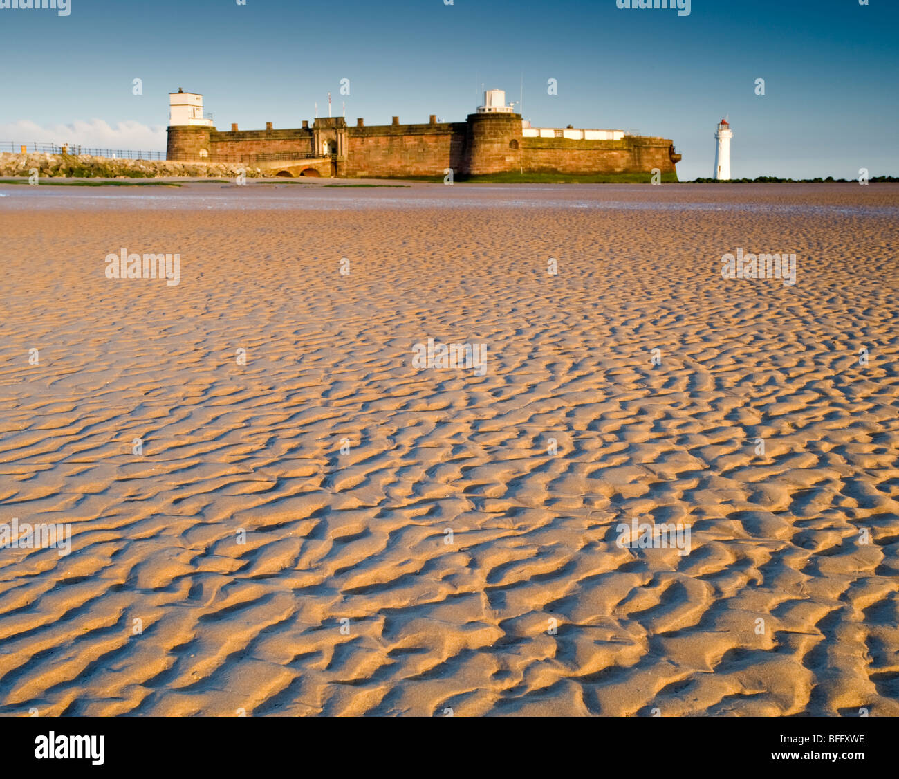 Ripples in the Sand and Fort Perch Rock, New Brighton, The Wirral ...