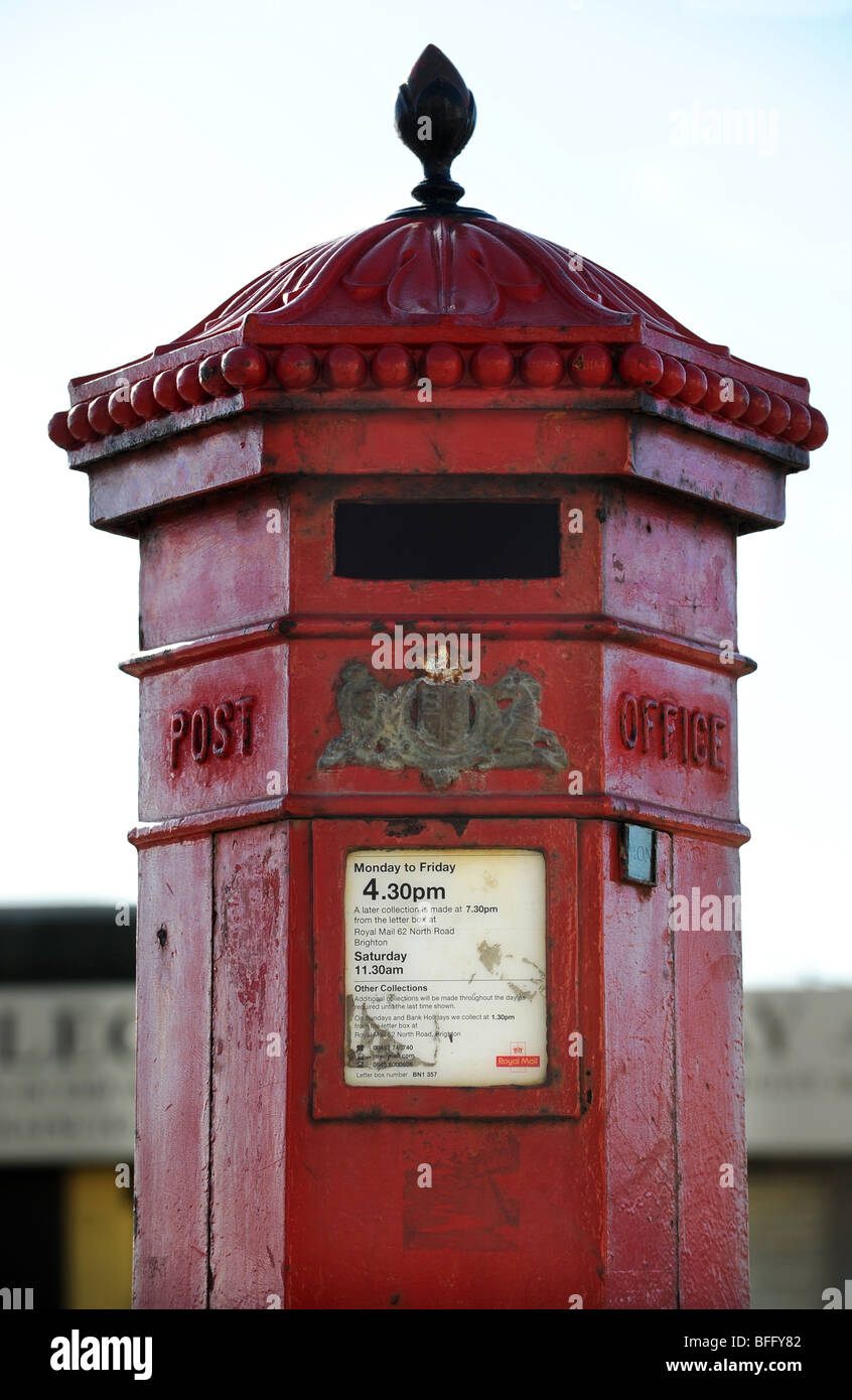 English victorian post box on brighton seafront Stock Photo - Alamy