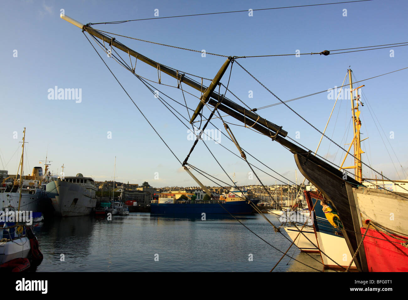 Bowsprit of Sailing Ship Penzance Cornwall Uk Stock Photo - Alamy