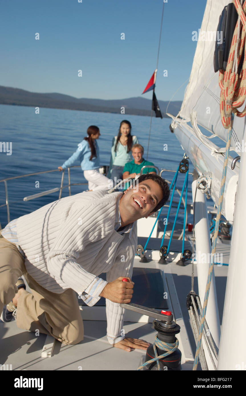 Raising Sail Sailing Sailboat High Resolution Stock Photography and ...