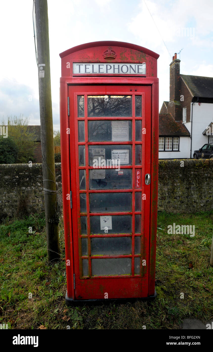 A red telephone box in south chailey Stock Photo - Alamy
