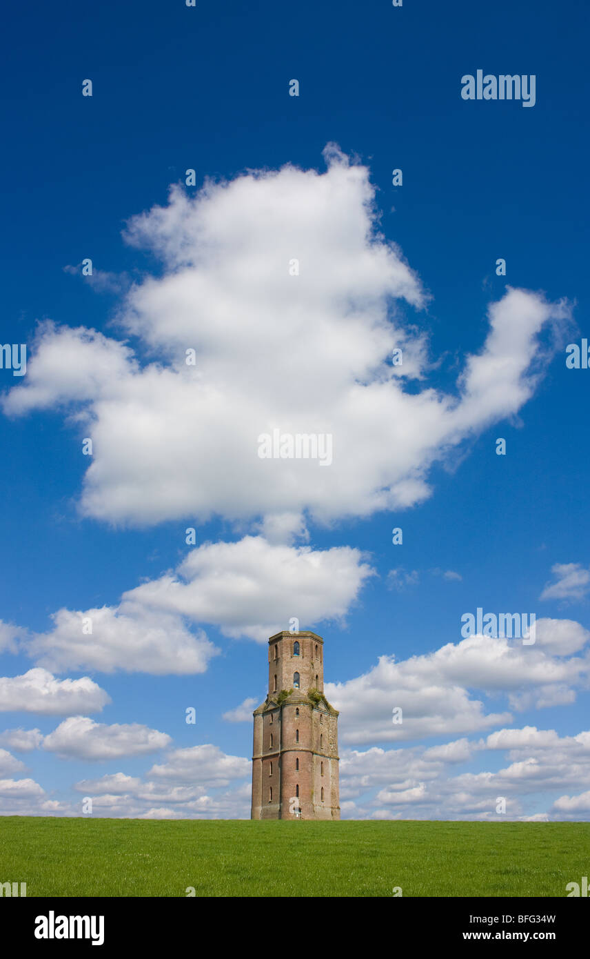 A distant view of Horton Tower with a deep blue sky and clouds Stock ...