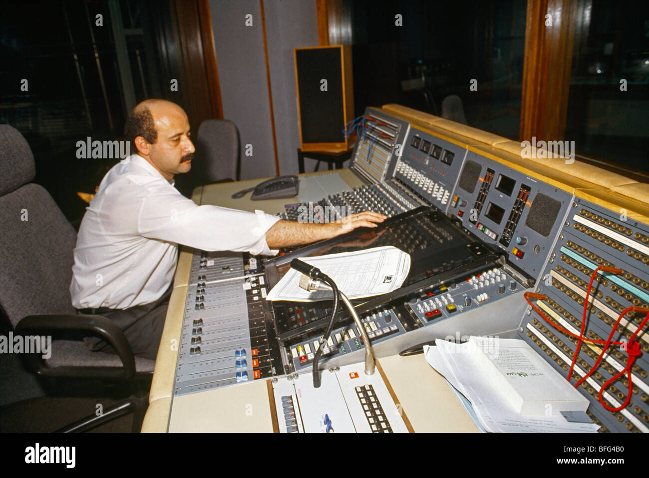 Dubai UAE EDTV Station Sound Control Room Stock Photo - Alamy