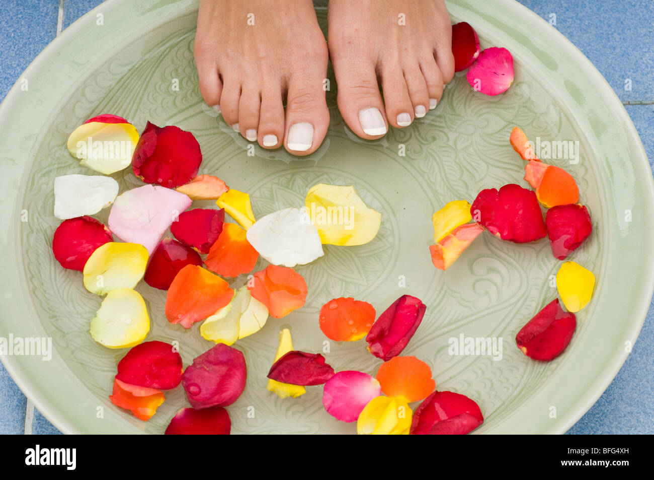 feet relaxing at health spa Stock Photo - Alamy