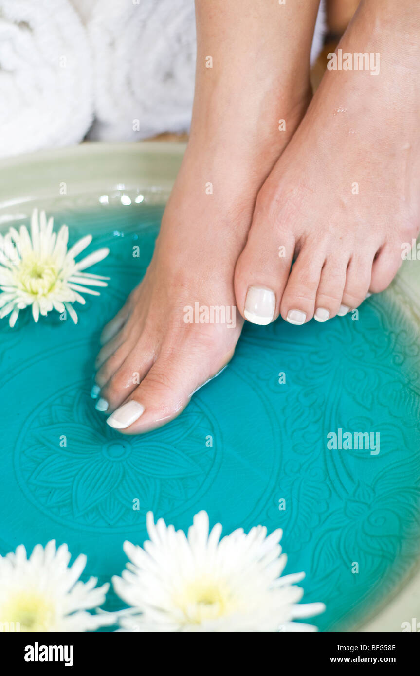 feet relaxing at health spa Stock Photo - Alamy