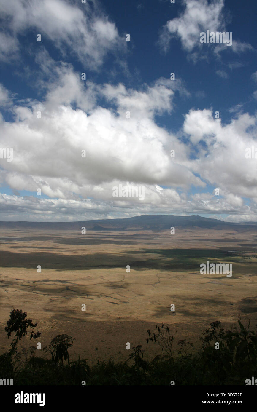 The Collapsed Volcanic Caldera Of Ngorongoro Crater, Tanzania Stock ...