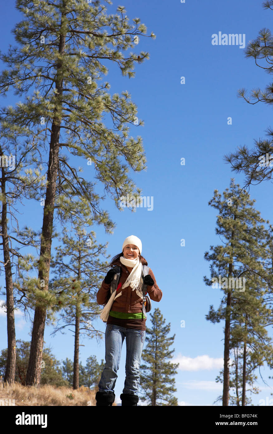 Low angle woman and trees hi-res stock photography and images - Alamy
