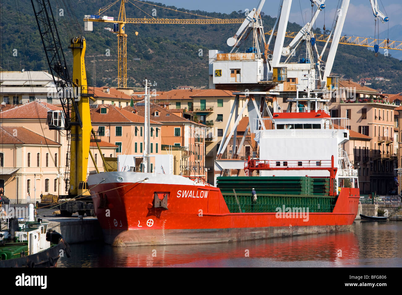 Cargo ship unloading at imperia hi-res stock photography and images - Alamy