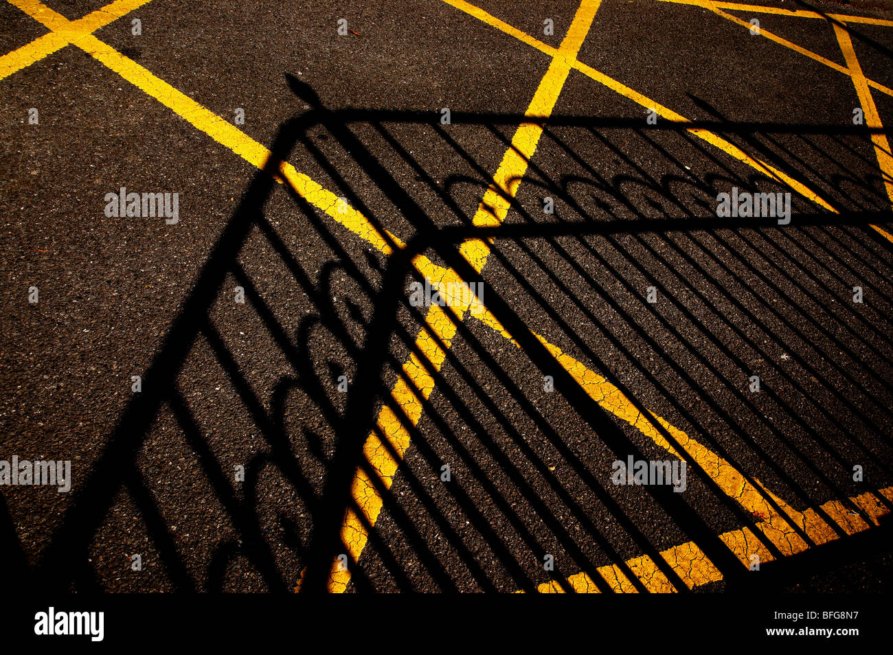 Road markings with shadow Stock Photo - Alamy