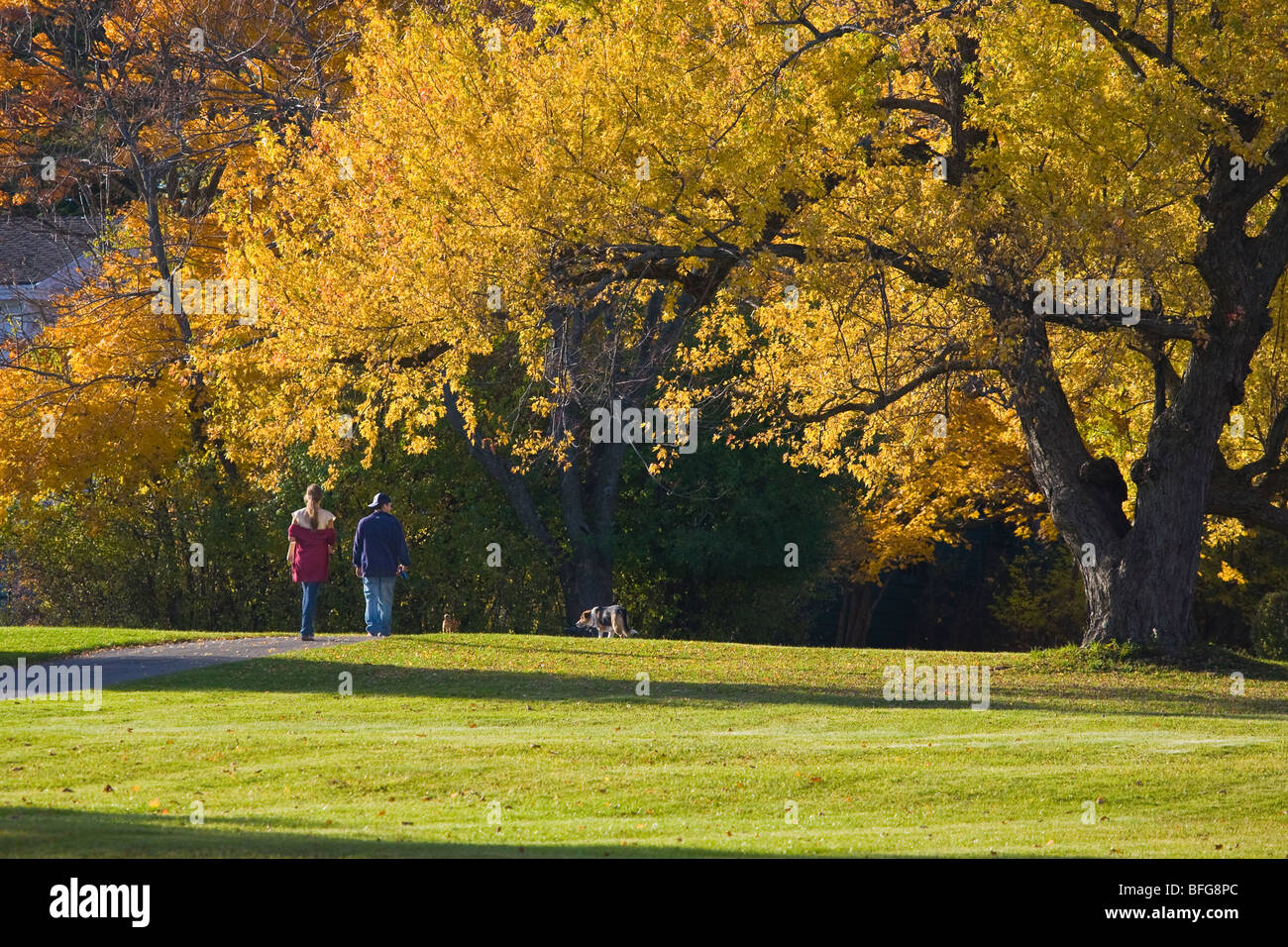 People walking in Knox Farm State Park in East Aurora New York with ...
