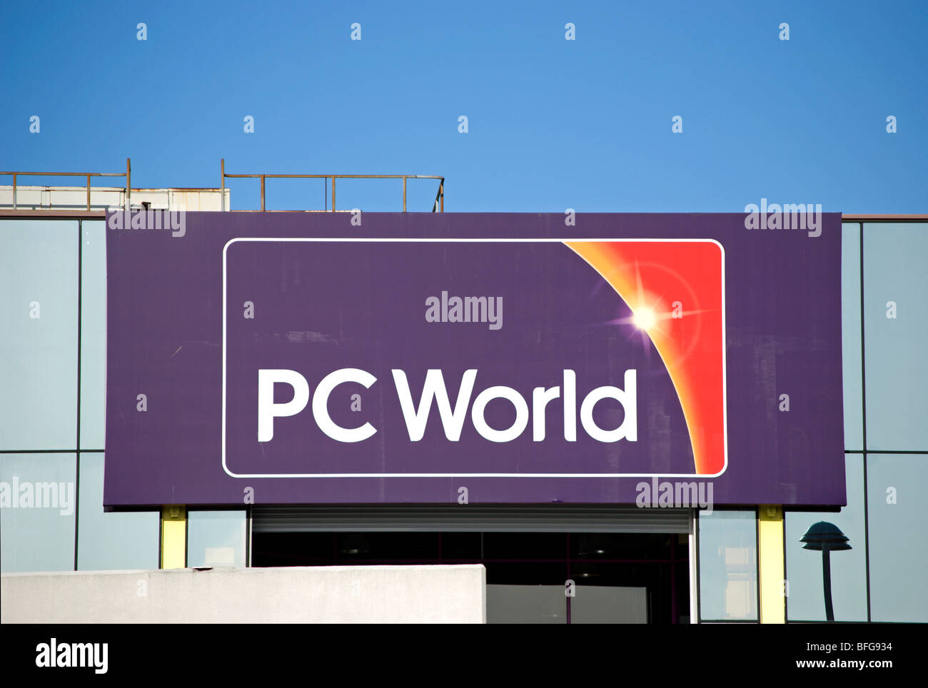 pc world logo at store on the great west road, brentford, west london, england Stock Photo - Alamy