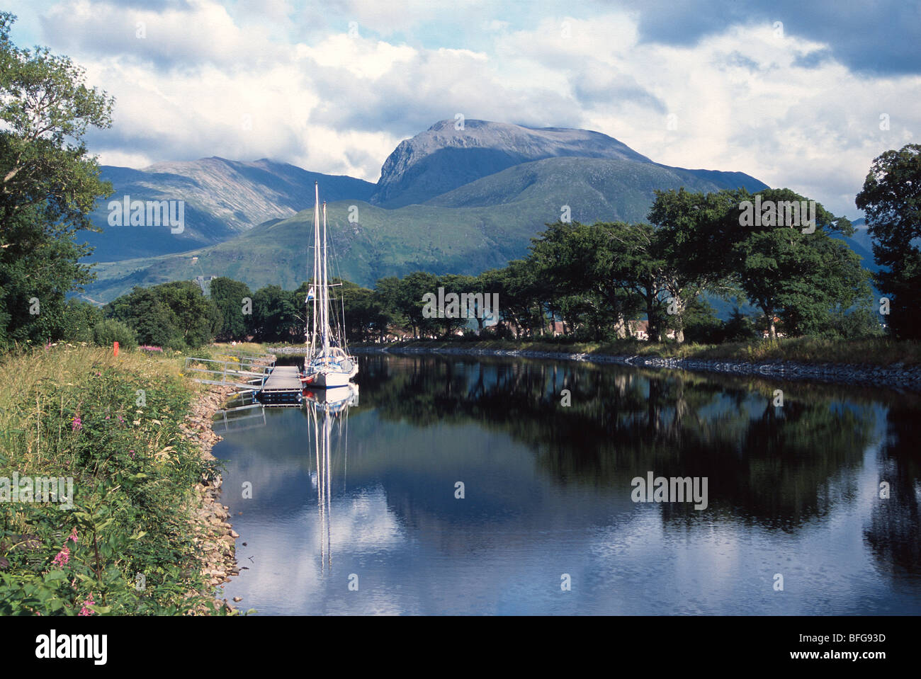 caledonian canal ben nevis view near corpach scottish highlands ...