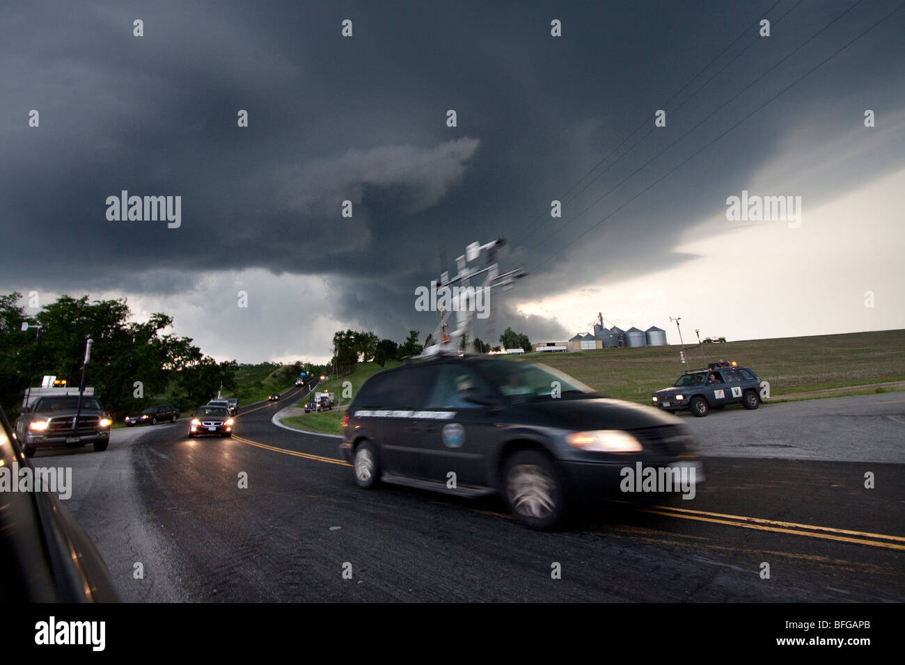 Research vehicles with Project Vortex 2 in northwestern Missouri, USA ...