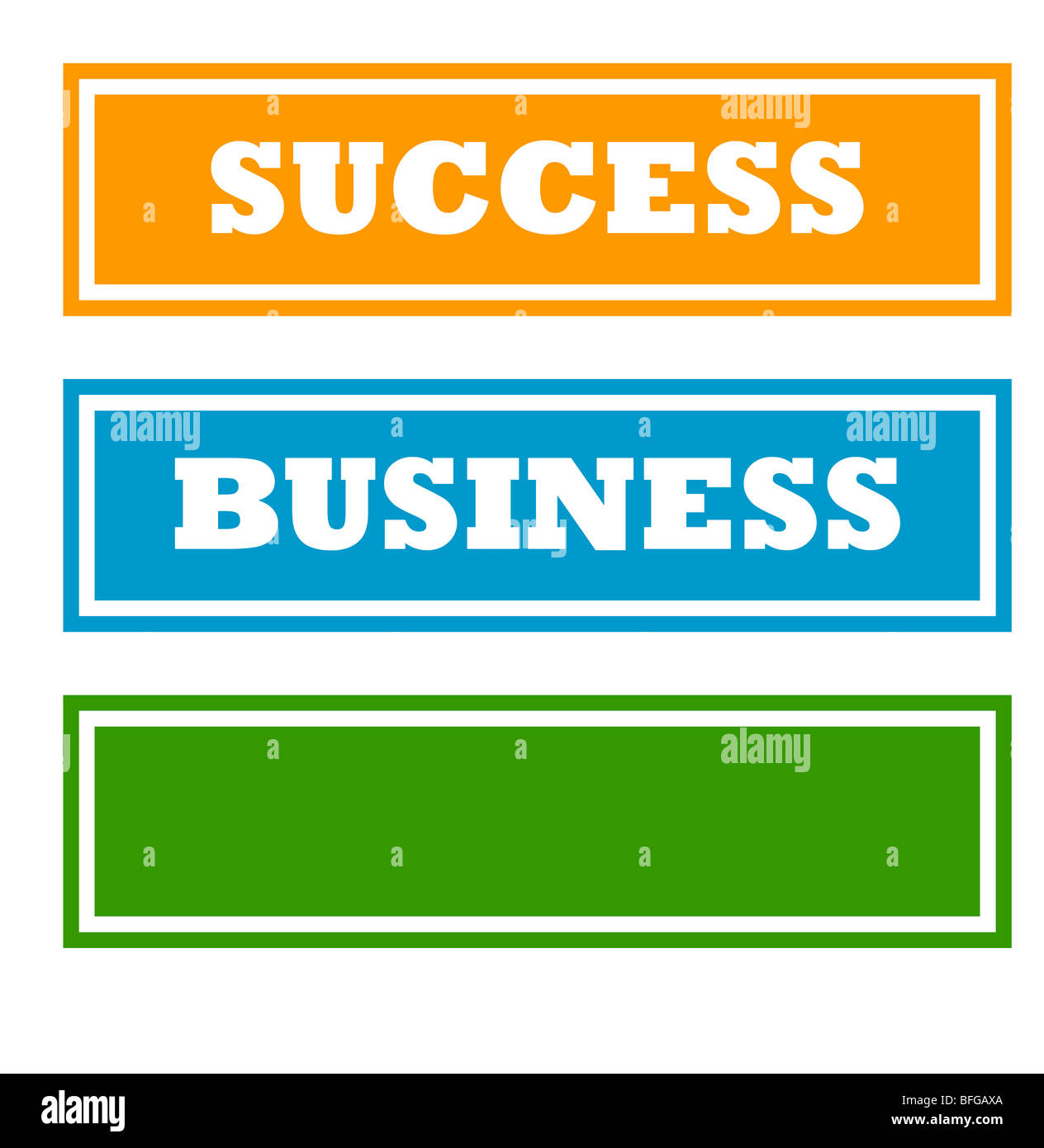 Business success signs isolated on white background Stock Photo - Alamy