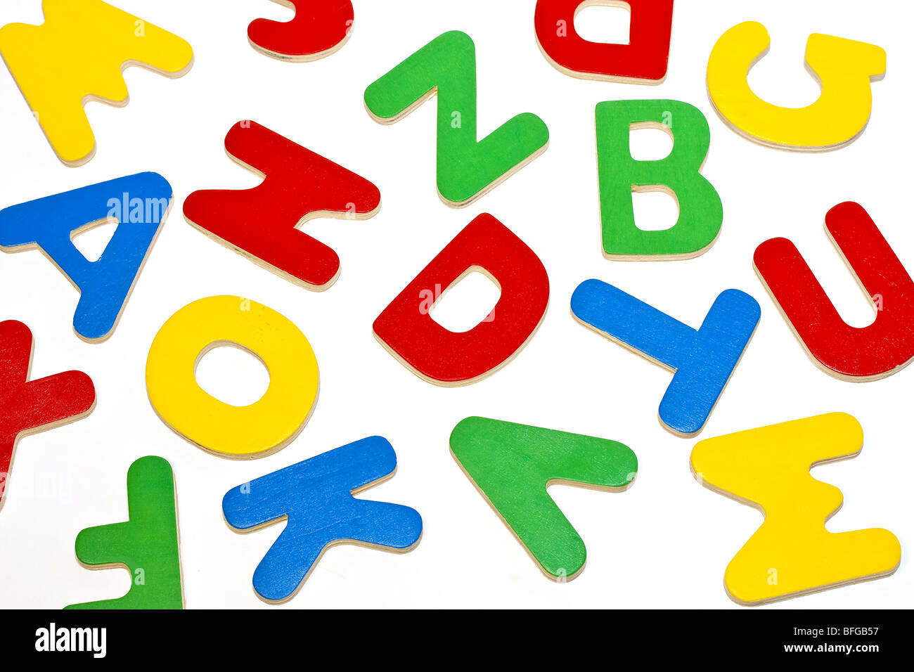 Colorful letters on a white background Stock Photo - Alamy